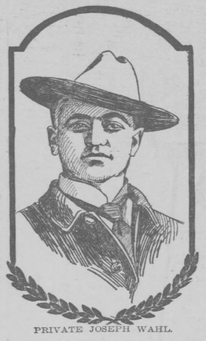 pvt joseph a wahl h 20th kans killed march 27 1899